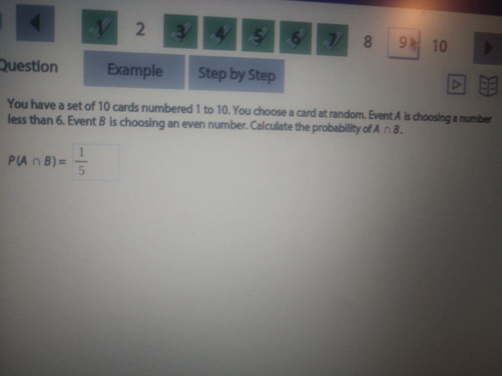 Solved 1 2 3 4 5 Step by Step 6 7 8 9 10 Question Example | Chegg.com