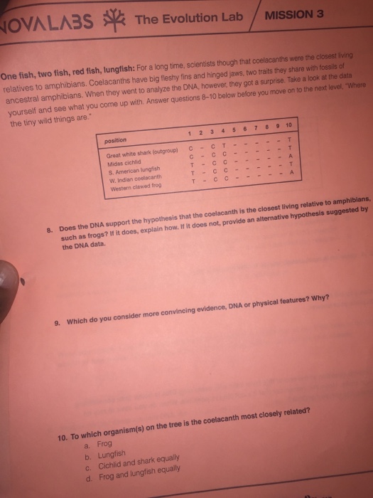 Solved OVALA3SThe Evolution Lab MISSION 3 One fish, two | Chegg.com