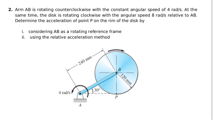 Solved 2. Arm AB is rotating counterclockwise with the | Chegg.com