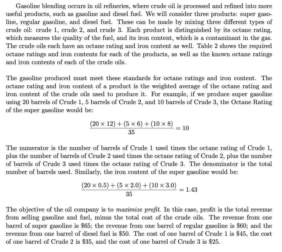 Solved Gasoline blending occurs in oil refineries, where | Chegg.com