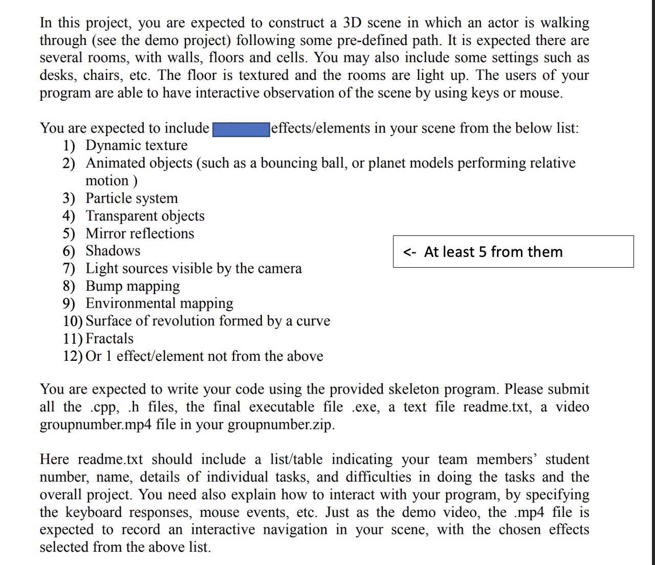 Solved In this project, you are expected to construct a 3D | Chegg.com