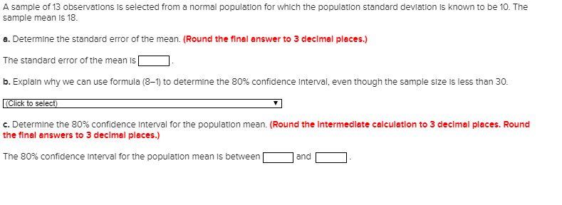 Solved A sample of 13 observations is selected from a normal | Chegg.com