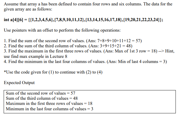 Solved Assume that array a has been defined to contain four | Chegg.com