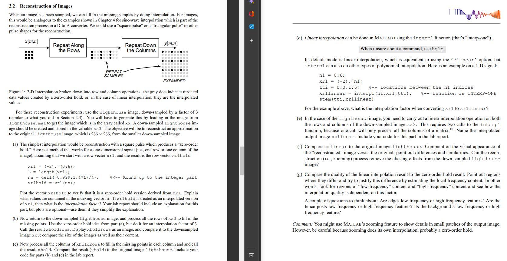 3.2 Reconstruction of Images When an image has been | Chegg.com