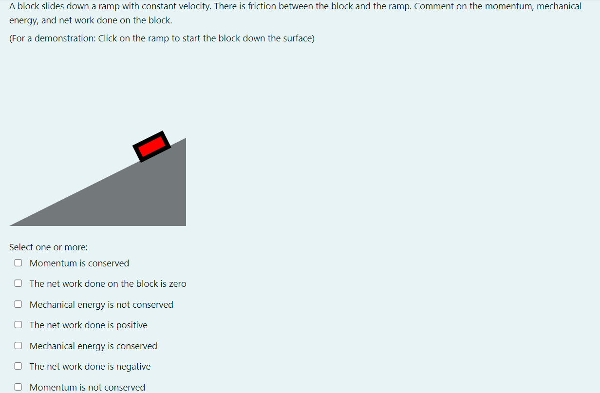 Solved A block slides down a ramp with constant velocity. | Chegg.com