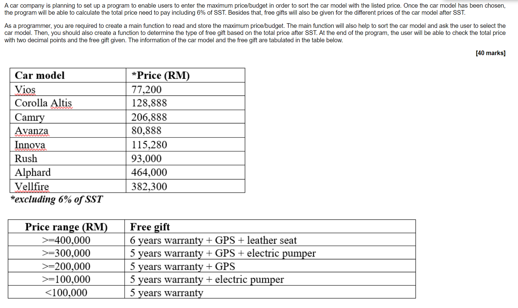Solved A car company is planning to set up a program to | Chegg.com