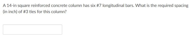 Solved A 14-in square reinforced concrete column has six #7 | Chegg.com