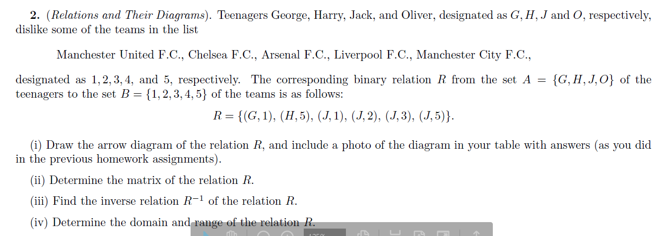 Solved 2 Relations And Their Diagrams Teenagers George