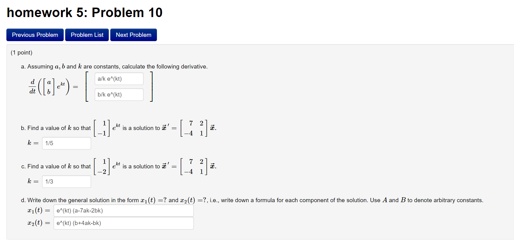 Solved Homework 5 Problem 10 Previous Problem Problem List 2701