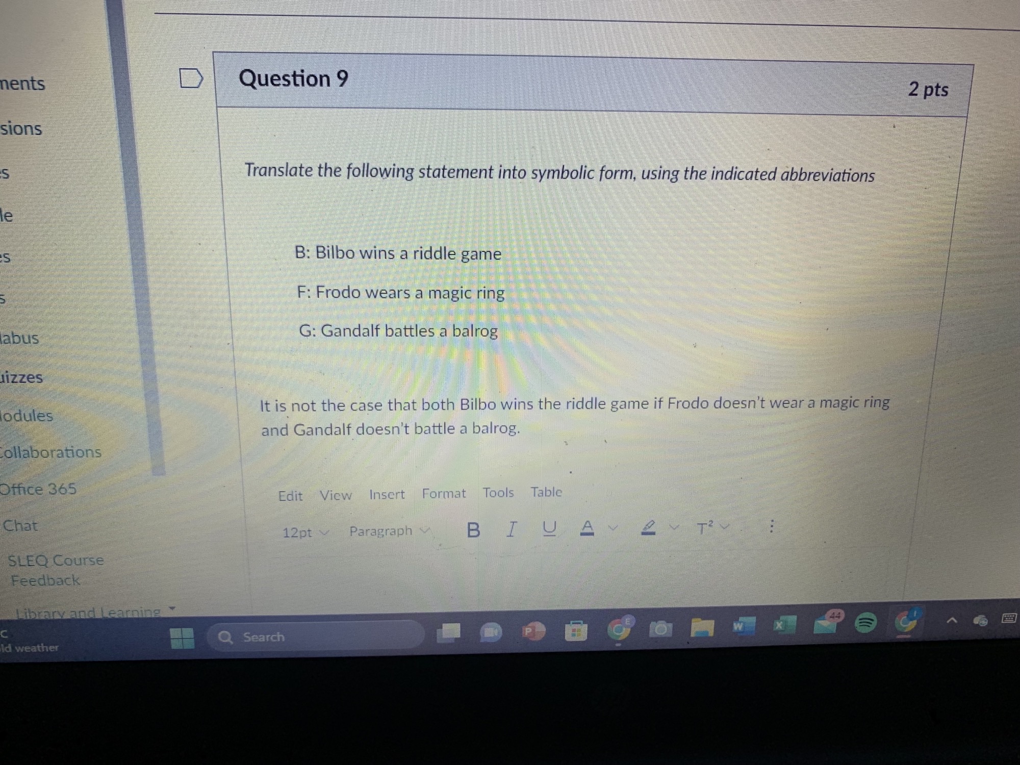 Translate the following statement into symbolic form, | Chegg.com