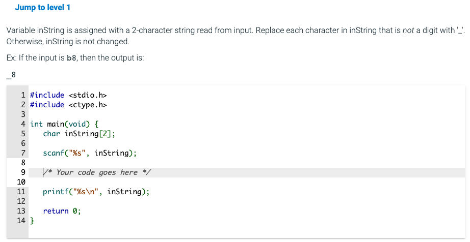 This is in C language ** ﻿ Variable inString is | Chegg.com