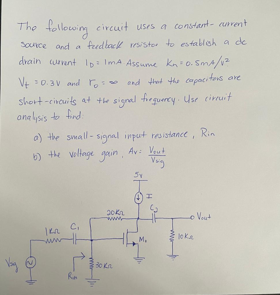 Solved The following circuit uses a constant- current Source | Chegg.com