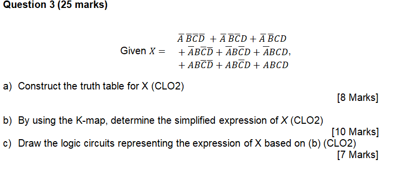 Solved Question 3 (25 marks) Given | Chegg.com