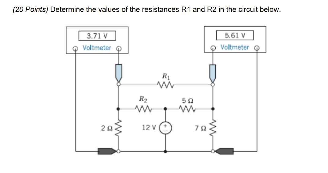 Solved (20 Points) Determine the values of the resistances | Chegg.com
