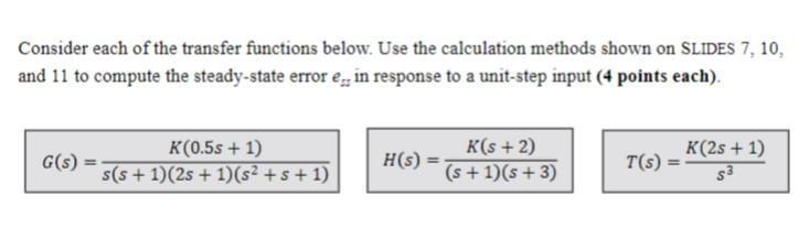 Solved Consider each of the transfer functions below. Use | Chegg.com