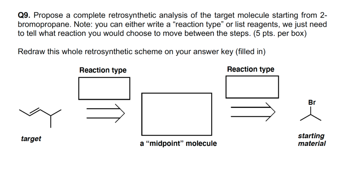 Solved Q9. Propose a complete retrosynthetic analysis of the | Chegg.com
