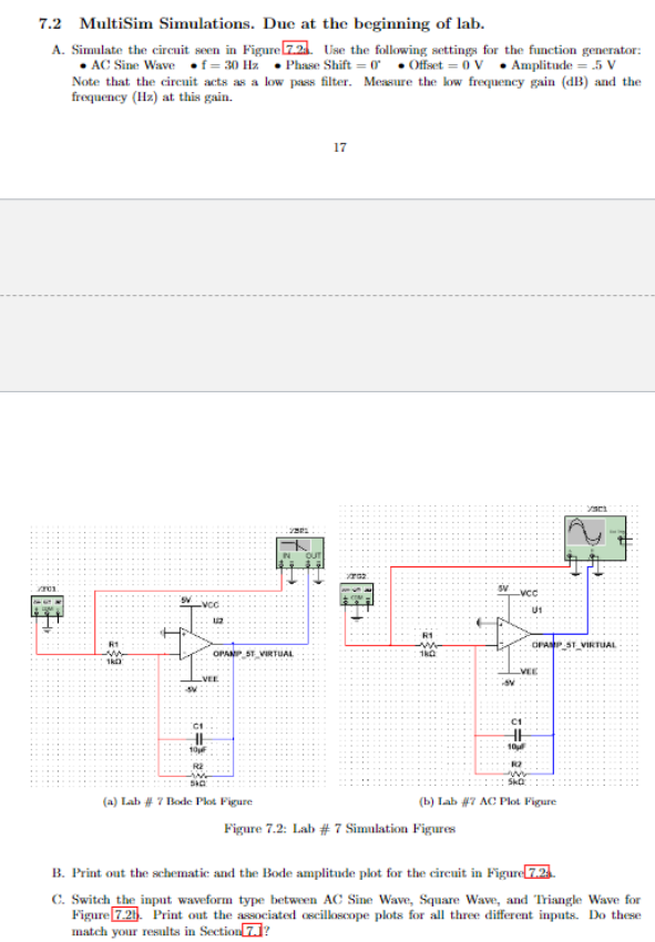 Solved 7.2 ﻿MultiSim Simulations. Due at the beginning of | Chegg.com