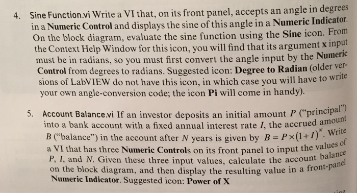 Sine Function.vi Write a VI that, on its front p in a | Chegg.com