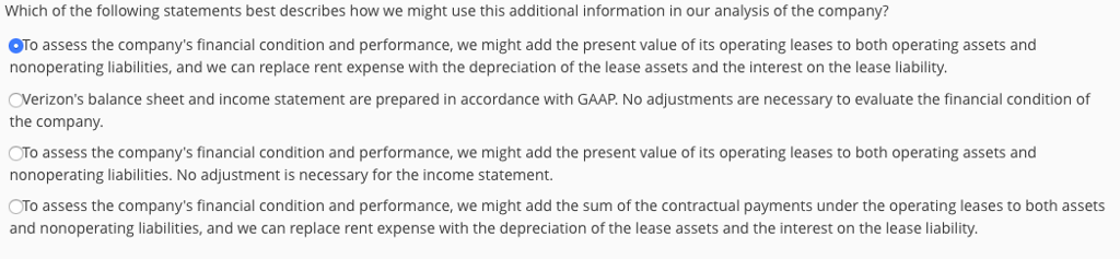 Analyzing and Interpreting Footnote on Operating and | Chegg.com