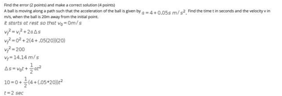 Solved Find the error (2 points) and make a correct solution | Chegg.com
