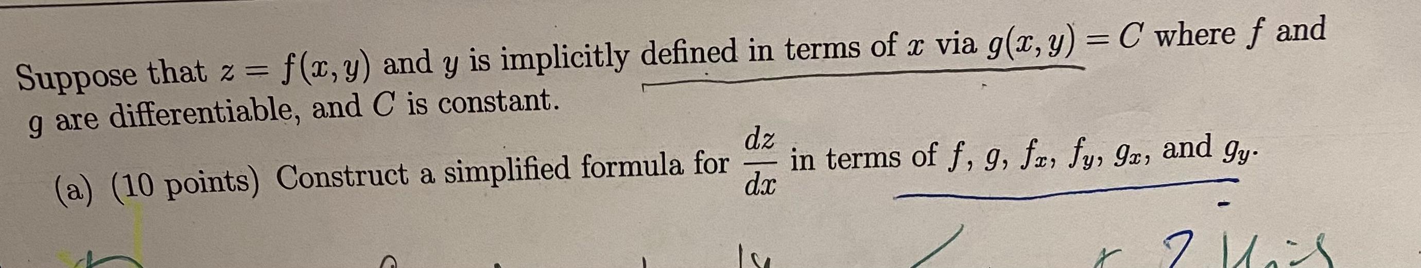 Solved (c) (5 points) Use the formula you obtained in part | Chegg.com