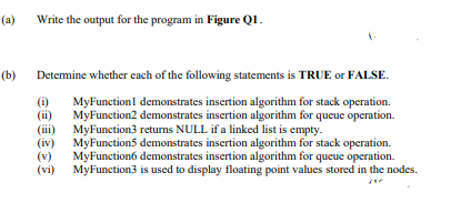 Solved Answer Ql(a) and Ql(b) based on the information given | Chegg.com
