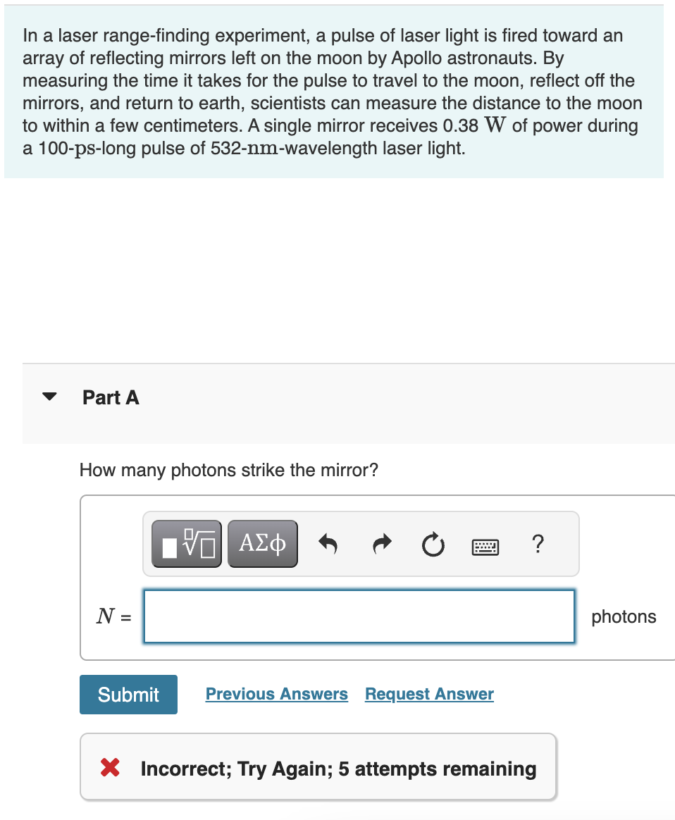 Solved In a laser range-finding experiment, a pulse of laser | Chegg.com