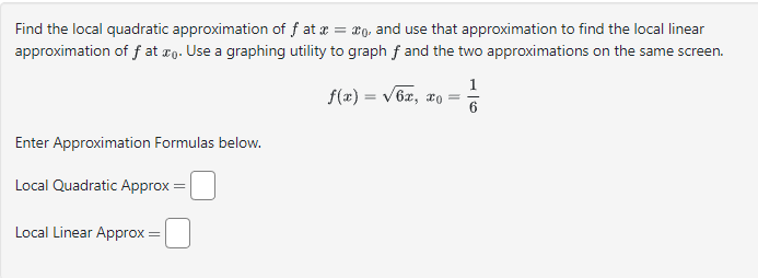 Solved Find The Local Quadratic Approximation Of F At X X0