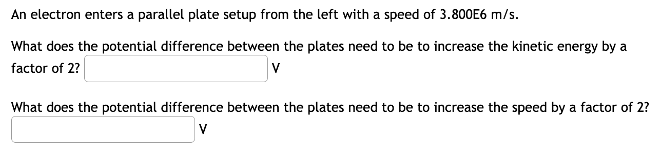 Solved An electron enters a parallel plate setup from the | Chegg.com
