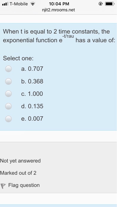 Solved .1 T-Mobile令 10:01 PM njit2.mrooms.net Problem #1 | Chegg.com