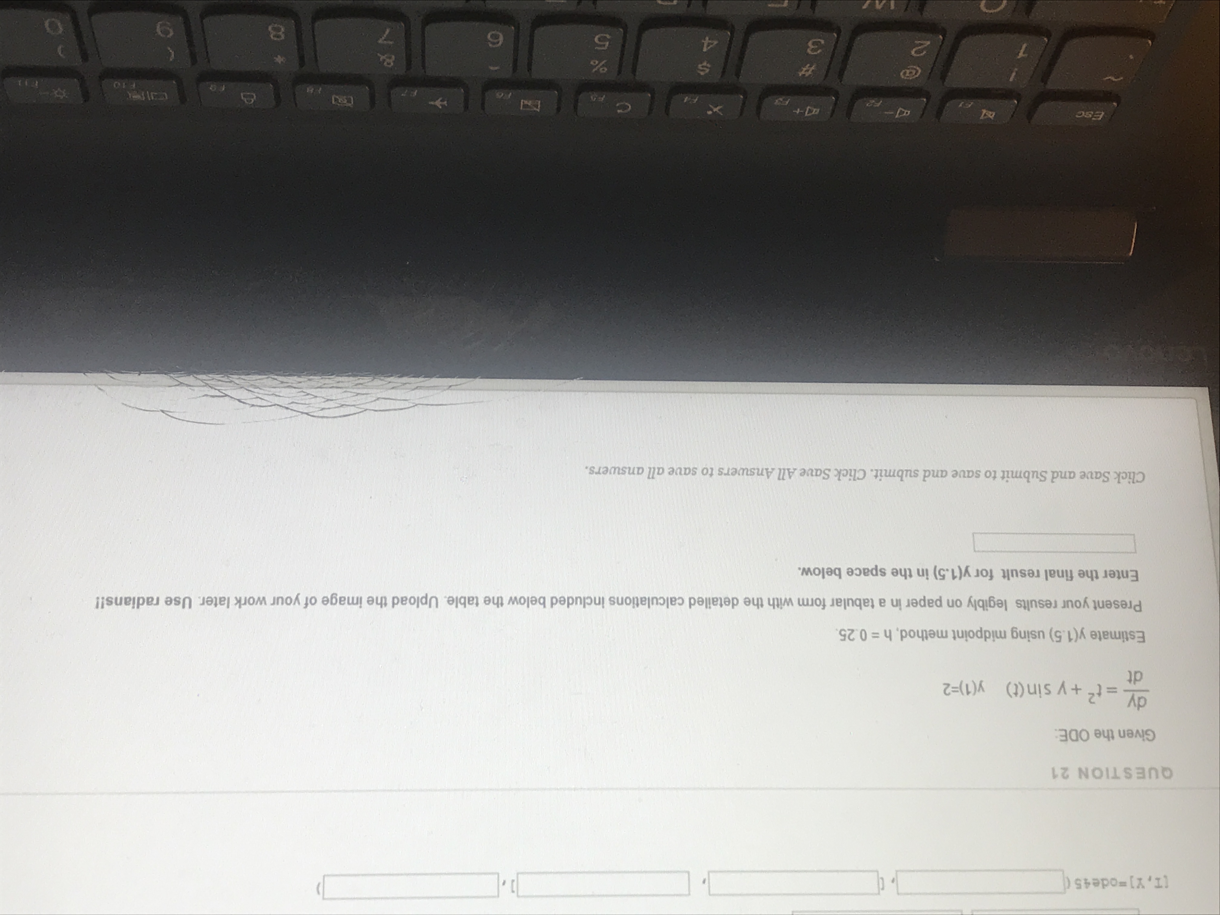 Solved Ityode 45 Question 21 Given The Ode Dy T Y 
