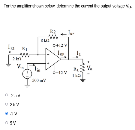 [Solved]: For the amplifier shown below, determine the cur