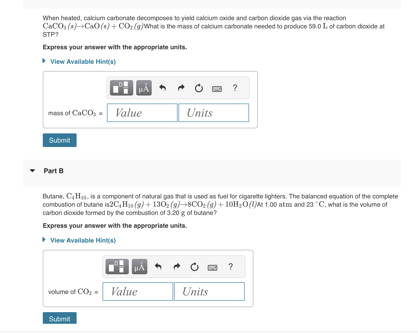 Solved When heated, calcium carbonate decomposes to yield | Chegg.com
