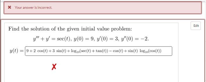 Solved Find the solution of the given initial value problem: | Chegg.com