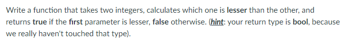 Solved Write a function that takes two integers, calculates | Chegg.com