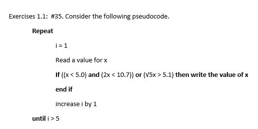 Solved 3) Use the pseudocode on p 21 #35 to find the output | Chegg.com