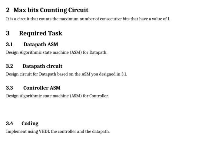 Solved 2 Max bits Counting Circuit It is a circuit that | Chegg.com