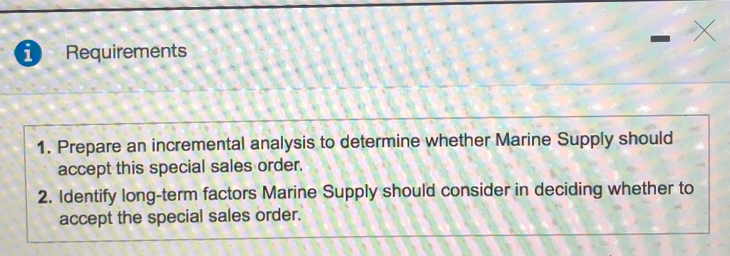 Solved i Requirements 1. Prepare an incremental analysis | Chegg.com