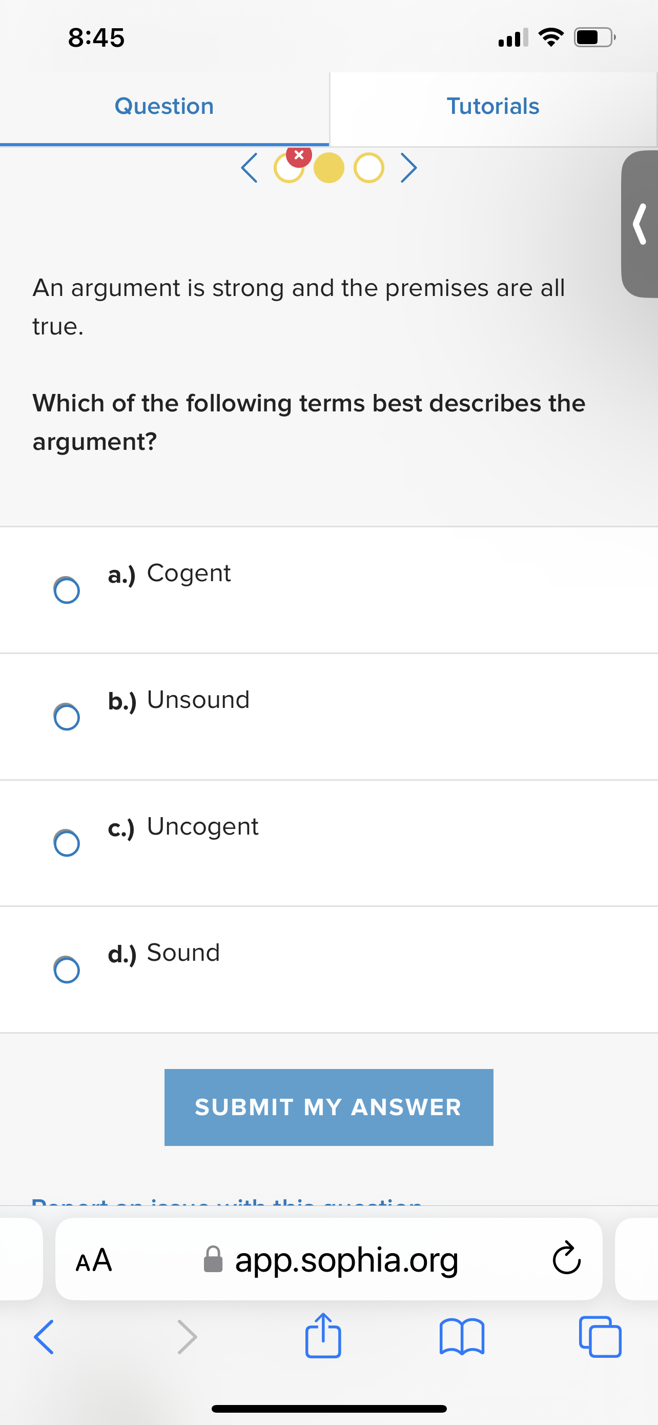 Solved An argument is strong and the premises are | Chegg.com