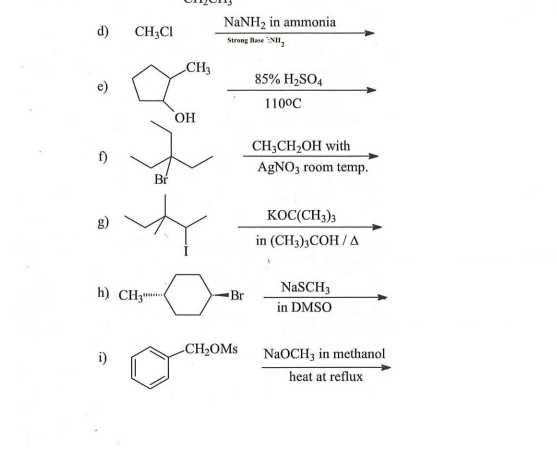 Solved NaNH2 in ammonia d) CH3CI Strong Base N VCH3 85% | Chegg.com