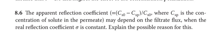 8.6 The apparent reflection coefficient (Cso Csp)/s | Chegg.com
