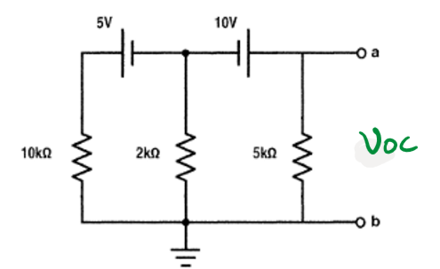 Solved Find Thevenin Equivalent Voltage Voc between | Chegg.com