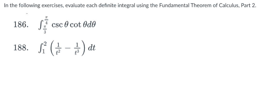 Solved In the following exercises, evaluate each definite | Chegg.com