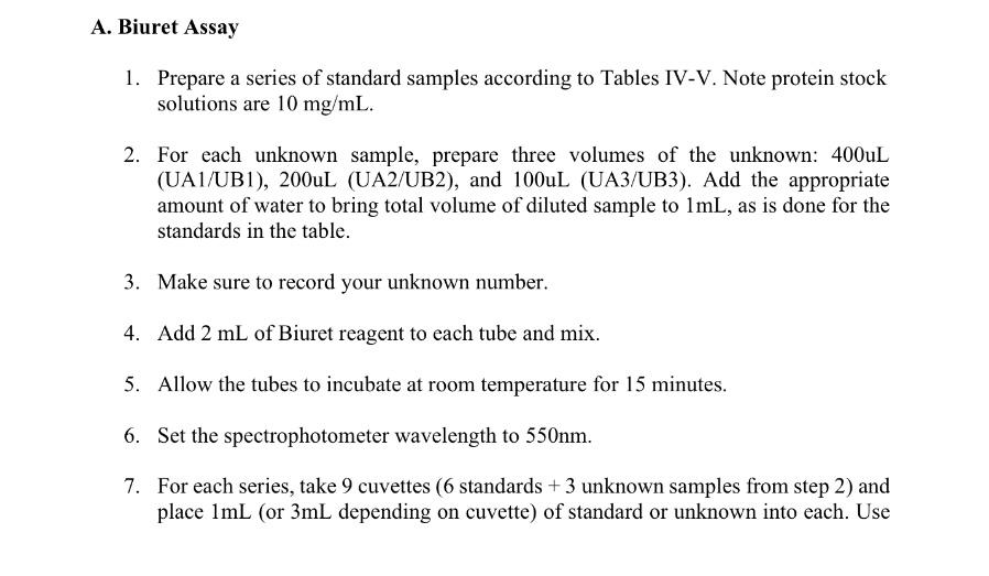 Solved 1. Prepare a series of standard samples according to | Chegg.com