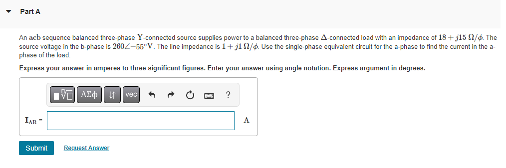 Solved An acb sequence balanced three-phase Y-connected | Chegg.com
