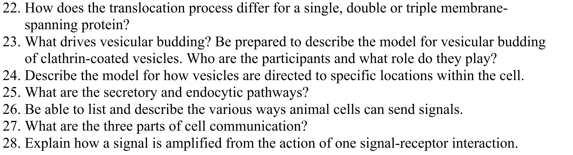 Solved 22. How does the translocation process differ for a | Chegg.com