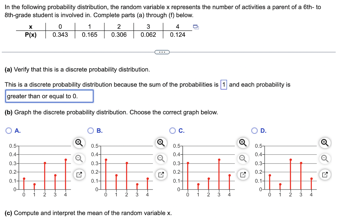 Solved In the following probability distribution, the random | Chegg.com