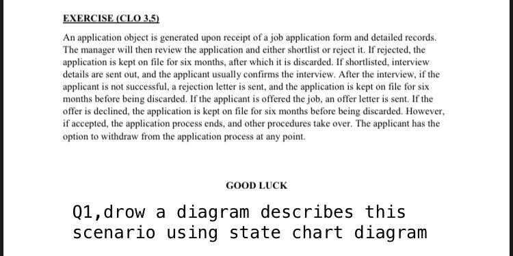 Solved EXERCISE (CLO 3.5) An application object is generated | Chegg.com
