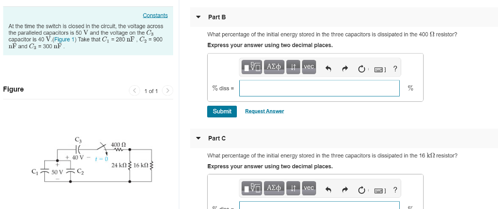 Solved Constants PartA At the time the switch is closed in | Chegg.com