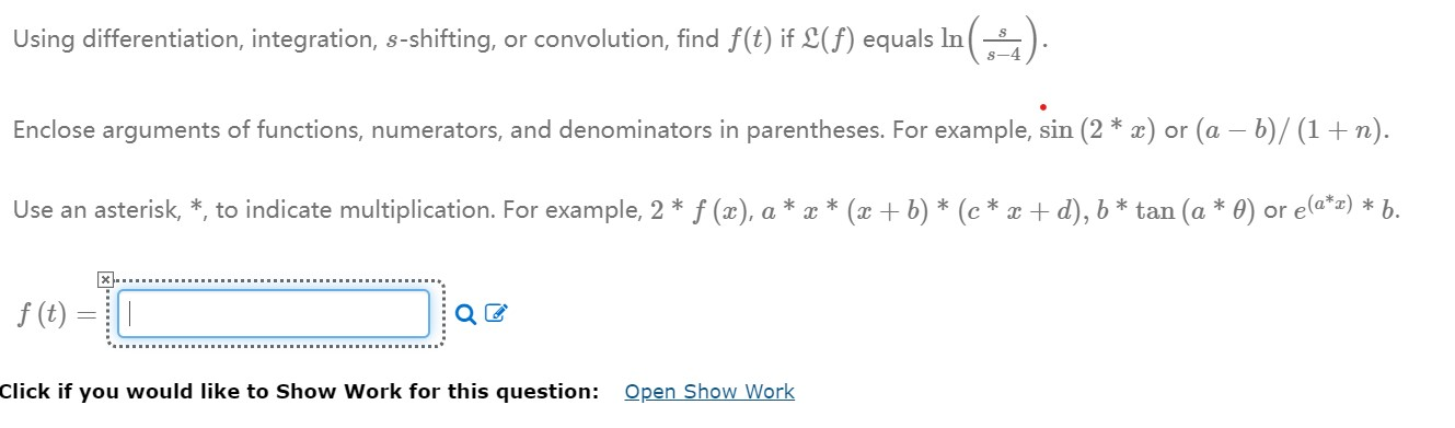Solved Using differentiation, integration, s-shifting, or | Chegg.com